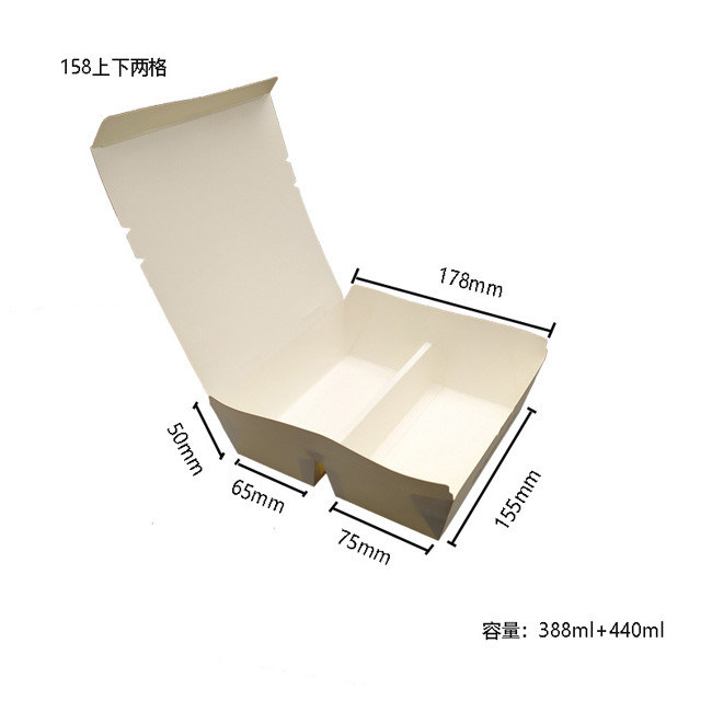 900ml Disposable Paper Take Out Boxes Kraft Paper Salad Box For Fast ...