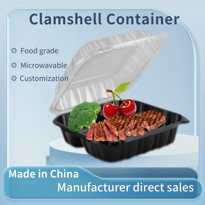 Reusable Plastic Food Packaging Box PP Hinged Lid Clamshell Container ...