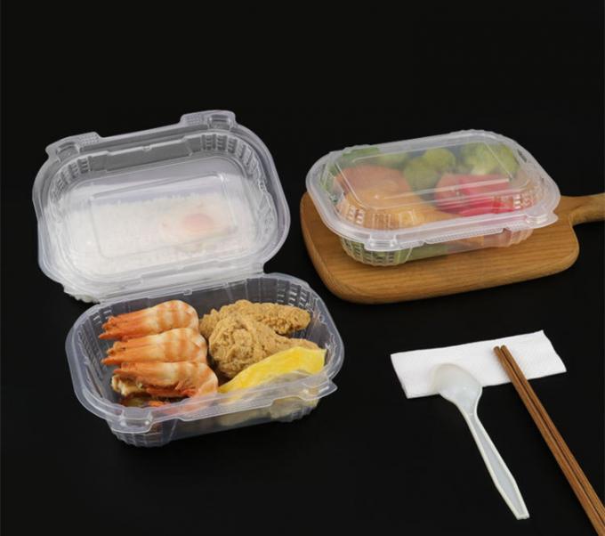 6" Plastic Recyclable Black Clear Hot Food Take Out Container Hinged ...